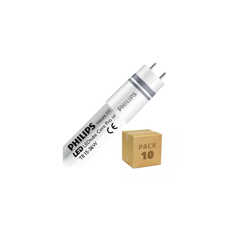 PACK of PHILIPS CorePro 120cm 4ft 15W T8 G13 LED Tubes HF 10 Units - Ledkia