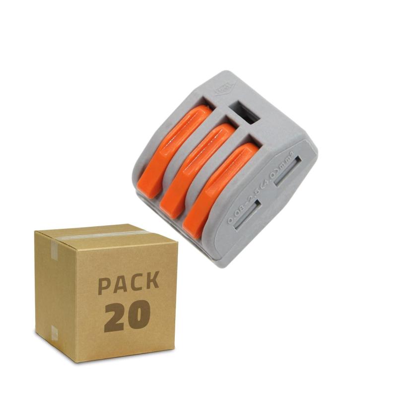 Pack of 20u Quick Connectors with 3 Inputs PCT-213 for 0.08-4mm² ...