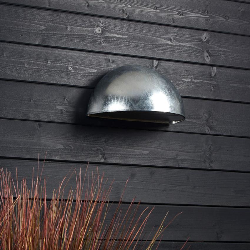Coastal Arctic Galvanised Steel Outdoor Wall Lamp - Ledkia