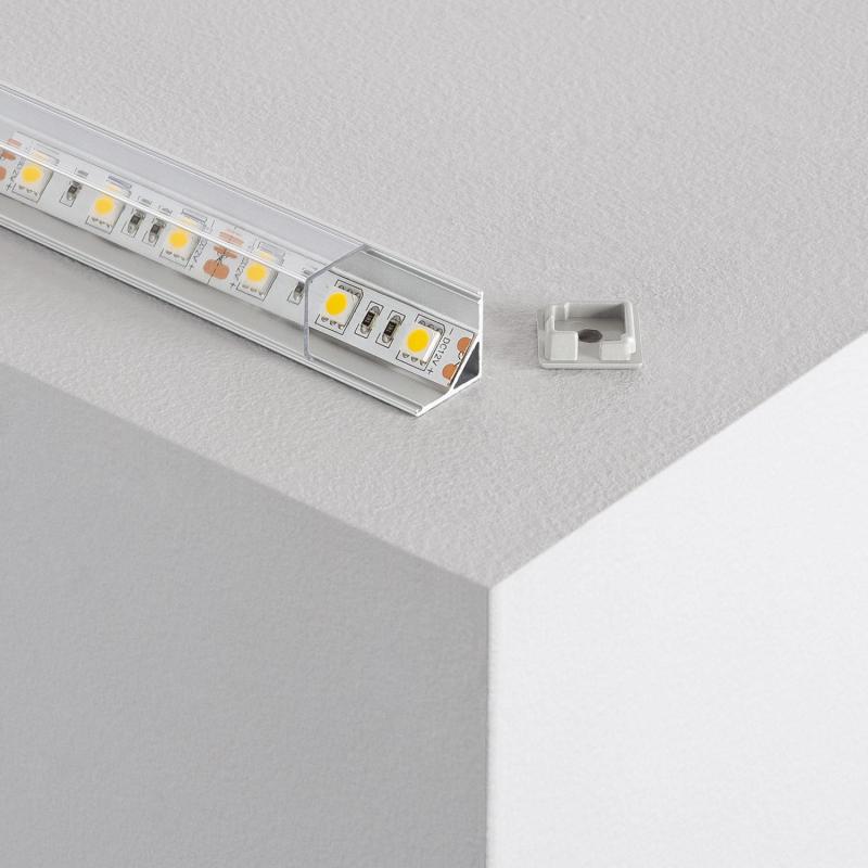 Hoekprofiel Aluminium Driehoekig 2m voor LED Strip tot 10mm - Ledkia