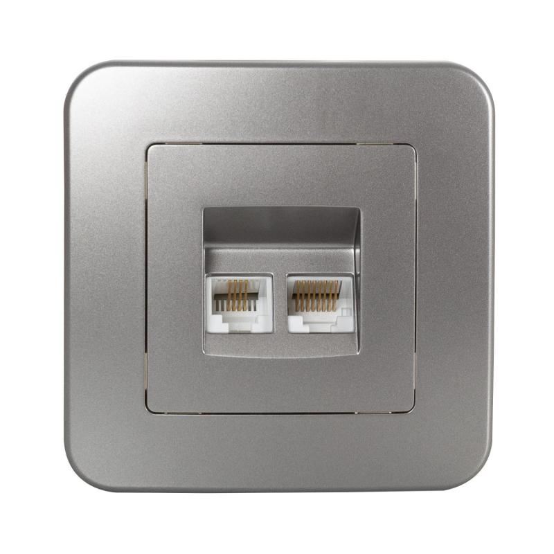Classic RJ45 Internet Module + RJ11 Telephone socket - Ledkia