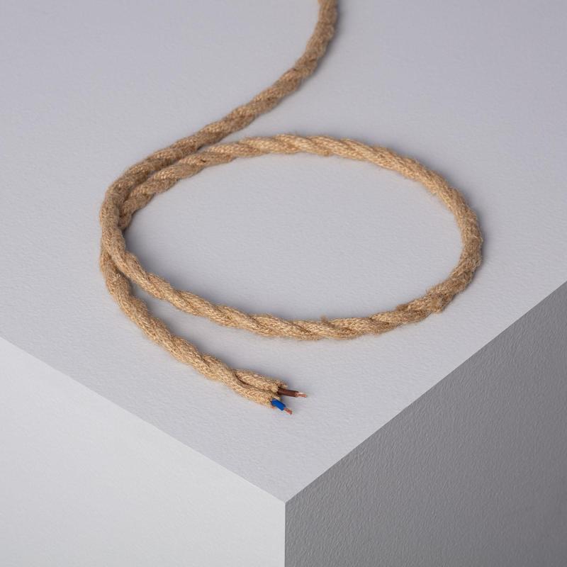 Natural Braided Textile Electrical Cable - Ledkia