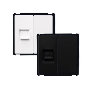 Telephone Socket + Blind Cover Plate Modern - Ledkia