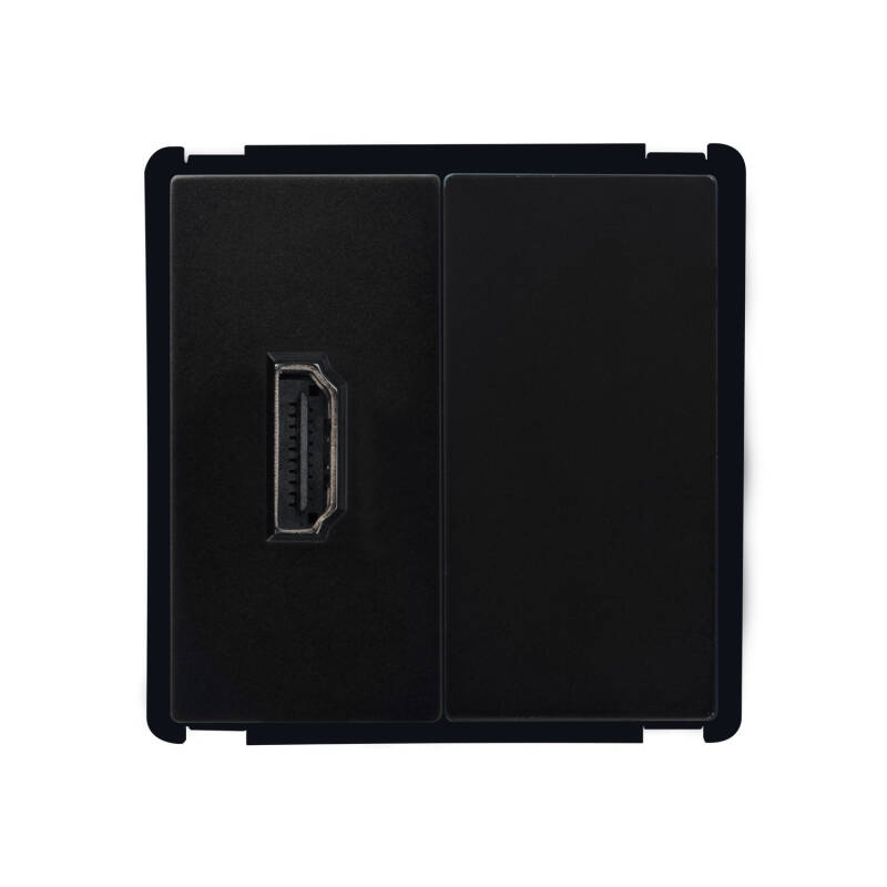 HDMI Socket + Blind Cover Plate Modern - Ledkia
