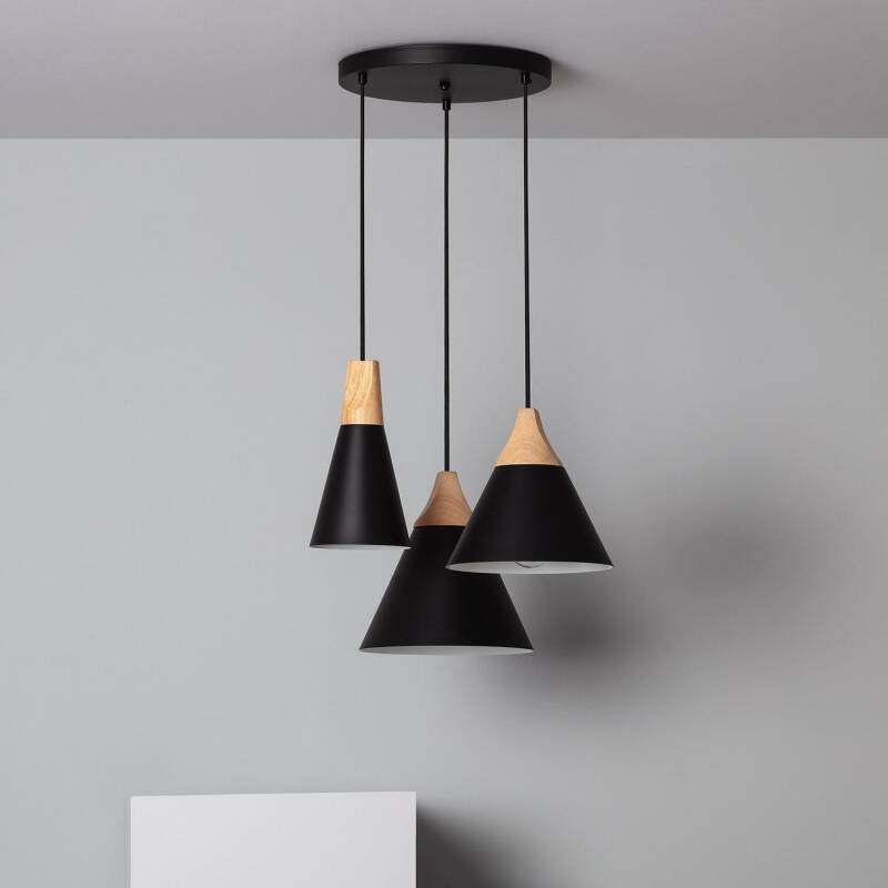 Dustin Metal & Wood Pendant Lamp - Ledkia