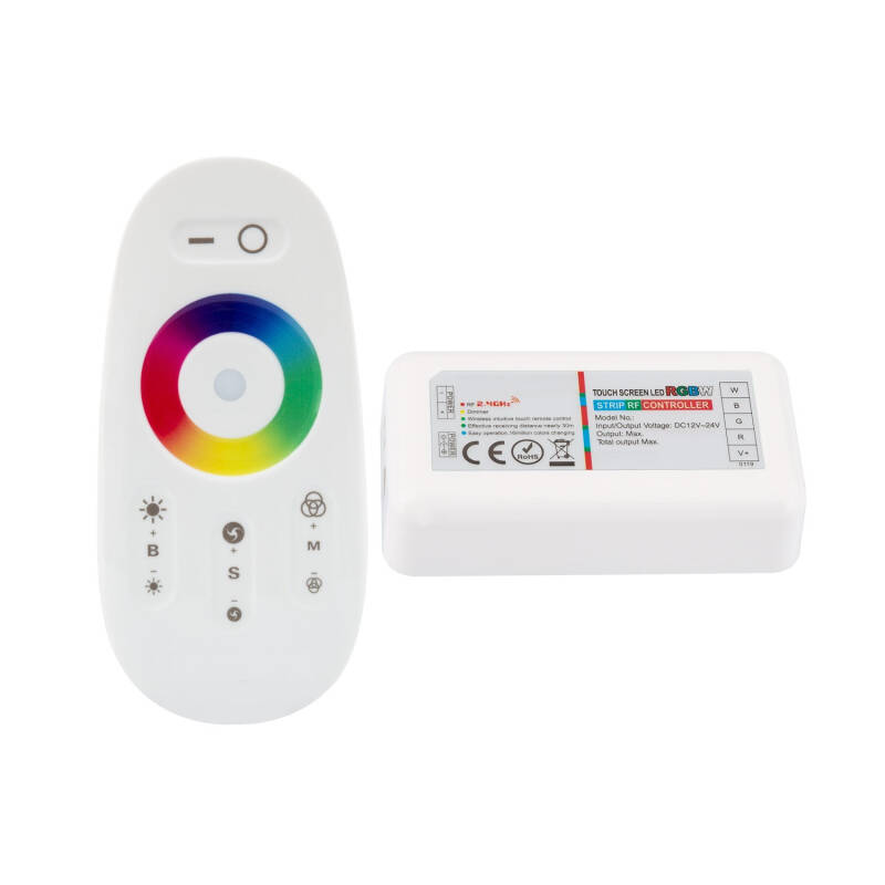 12/24V RGB LED Tactile Controller + RF Remote Control Dimmer - Ledkia