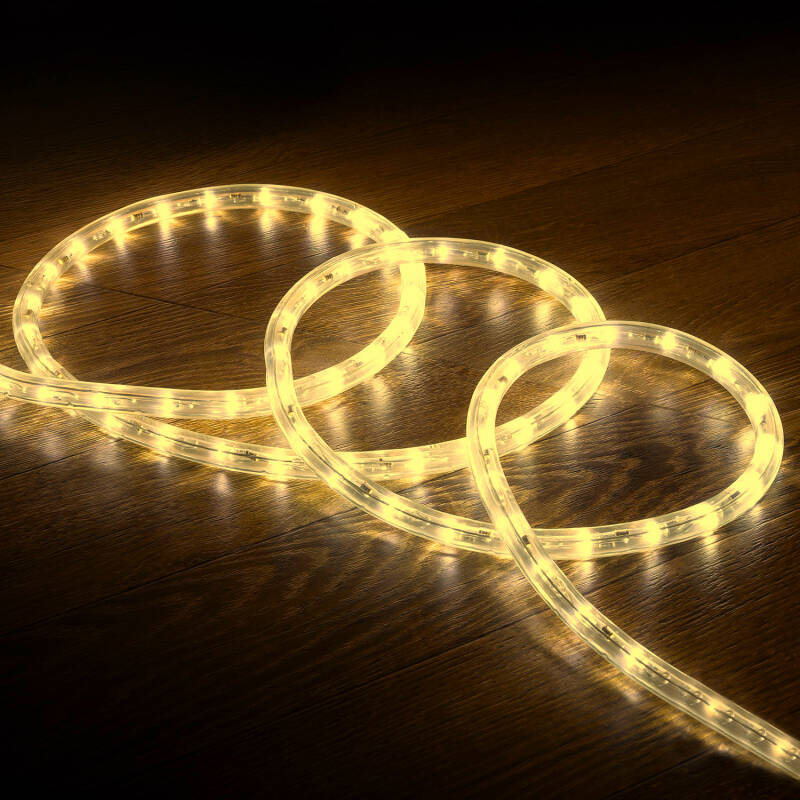 220V AC Warm White LED Rope Light 36LED/m Cut at Every 100cm IP65 - Ledkia