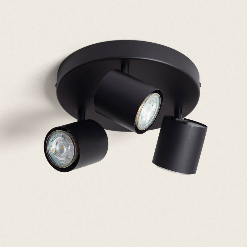 Edesta 3 Spotlight Round Ceiling Lamp - Ledkia
