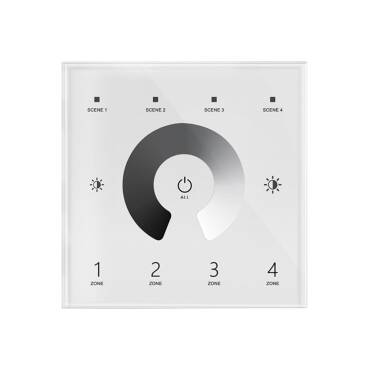 4 Zone Tactile DMX Monochrome Master Dimmer - Ledkia