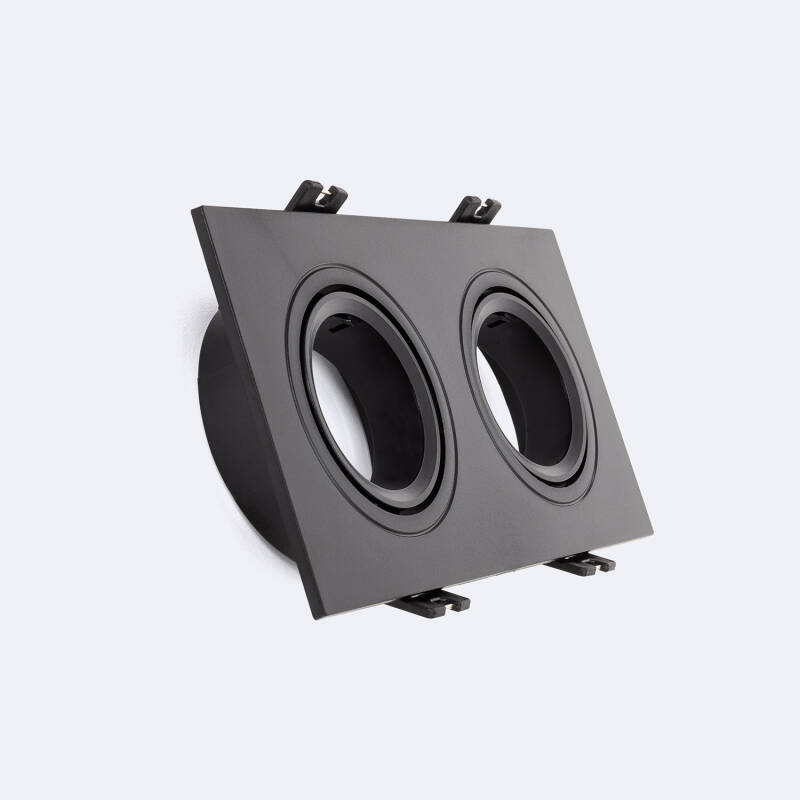 Square Tilting Downlight Bezel 75x150mm Cut Out for 2 GU10 / GU5.3 LED ...