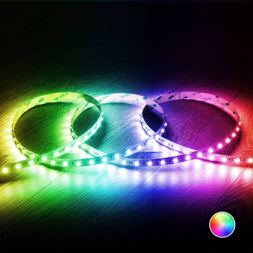 5m 24V DC RGBWW LED Strip 60LED/m 12mm Wide Cut at Every 10cm IP20 - Ledkia
