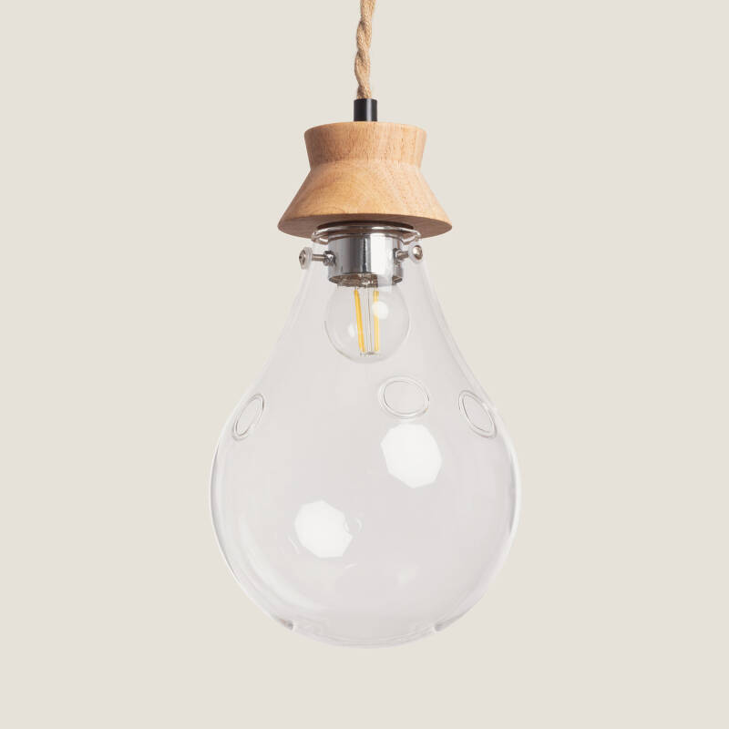 Hanglamp Metaal en Hout Kathu Bumbieris - Ledkia
