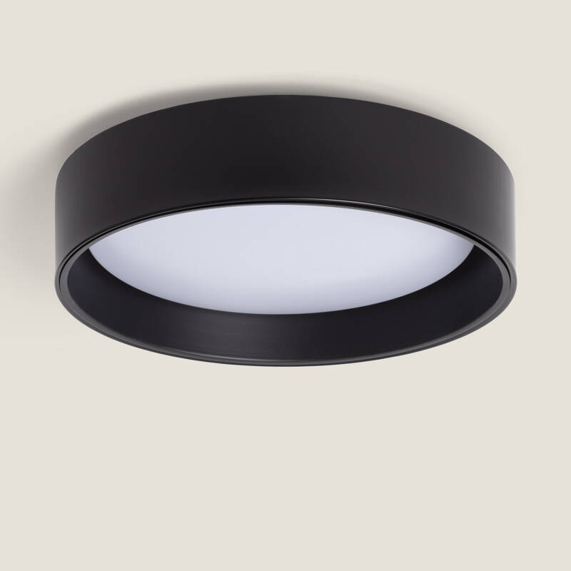 15W Circular Design CCT Selectable Metal Black LED Ceiling Lamp Ø350 mm ...