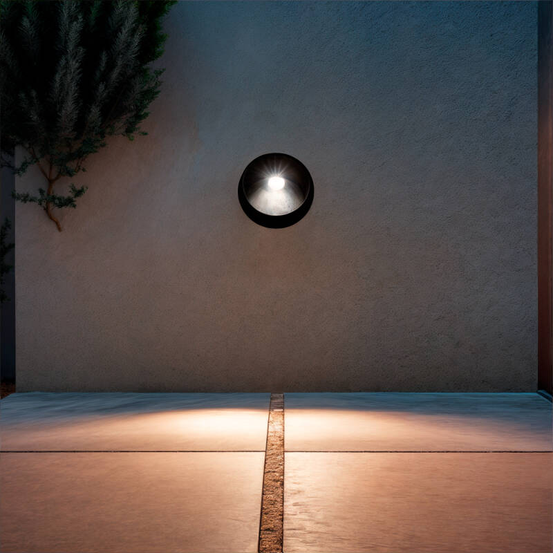 3W Coney Outdoor Recessed LED Wall Lamp in Grey - Ledkia