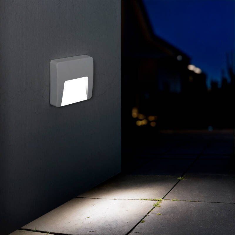 3W Dag Square Surface Outdoor LED Wall Light in White - Ledkia