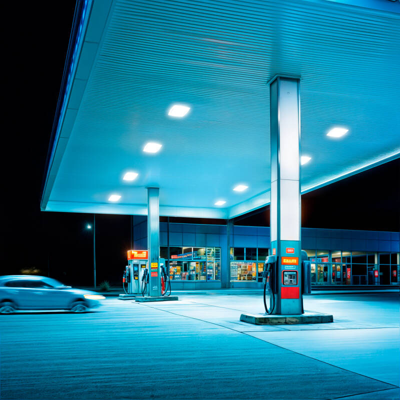 75W 150lm/W Canopy LED Spotlight for Gas Stations 1-10V Dimmable ...