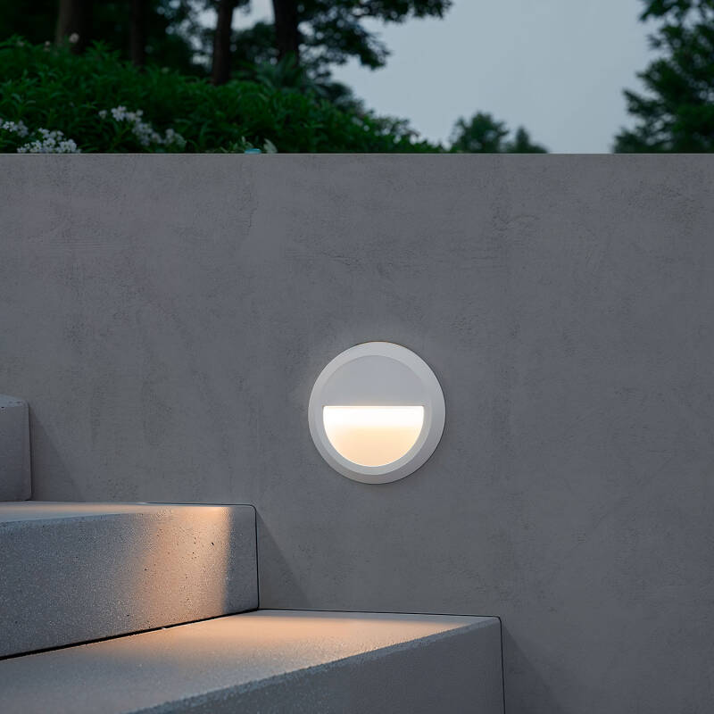 Segnapasso LED per Esterno da Superficie Parete Circolare Bianco Edulis ...