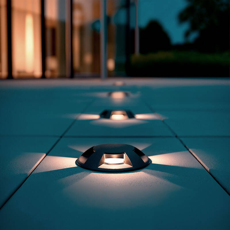 24V DC Loto 4L Outdoor Recessed Ground Spotlight in Black - Ledkia