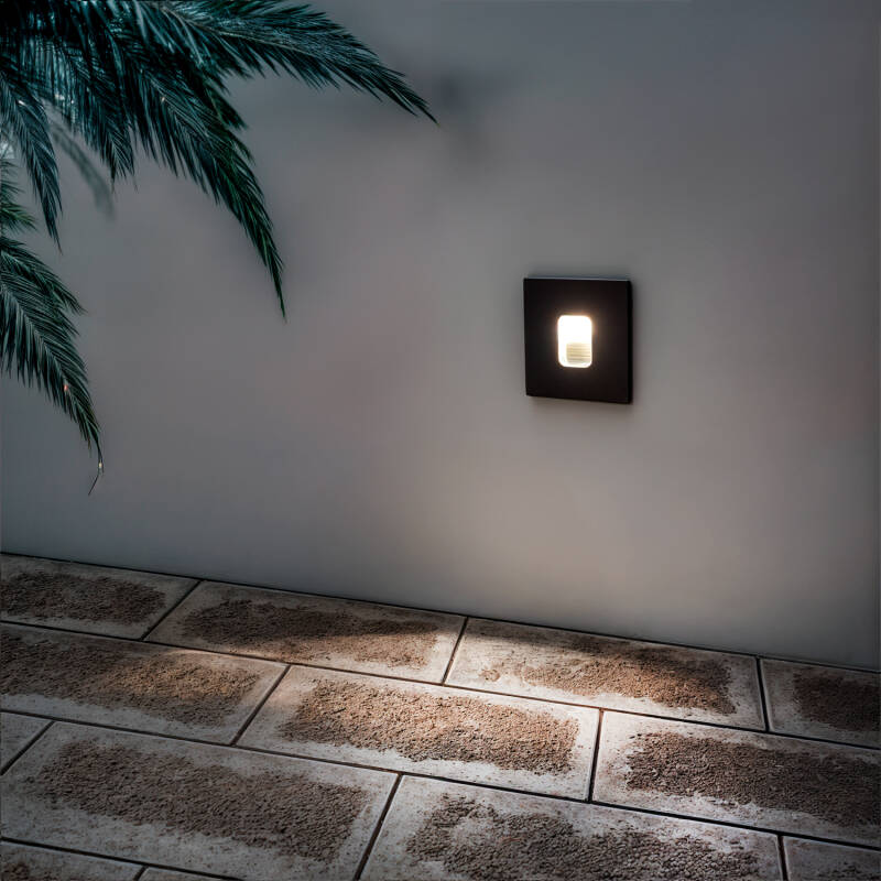 Olite 2W Square Recessed LED Wall Light - Ledkia