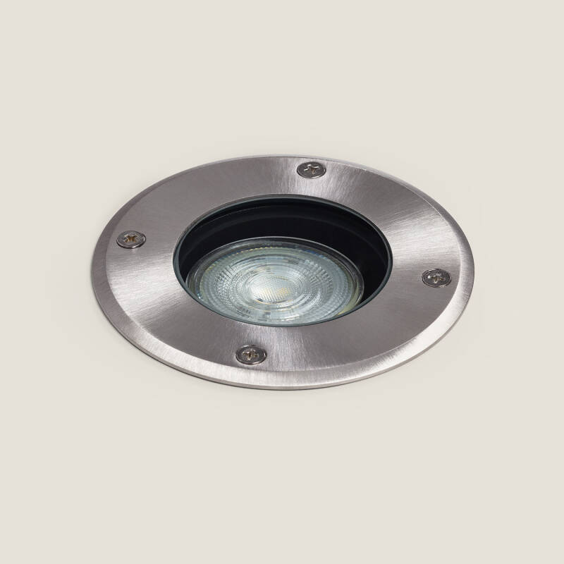 Cenit Ground Recessed Stainless Steel Round LED Spotlight for GU10 Bulb ...