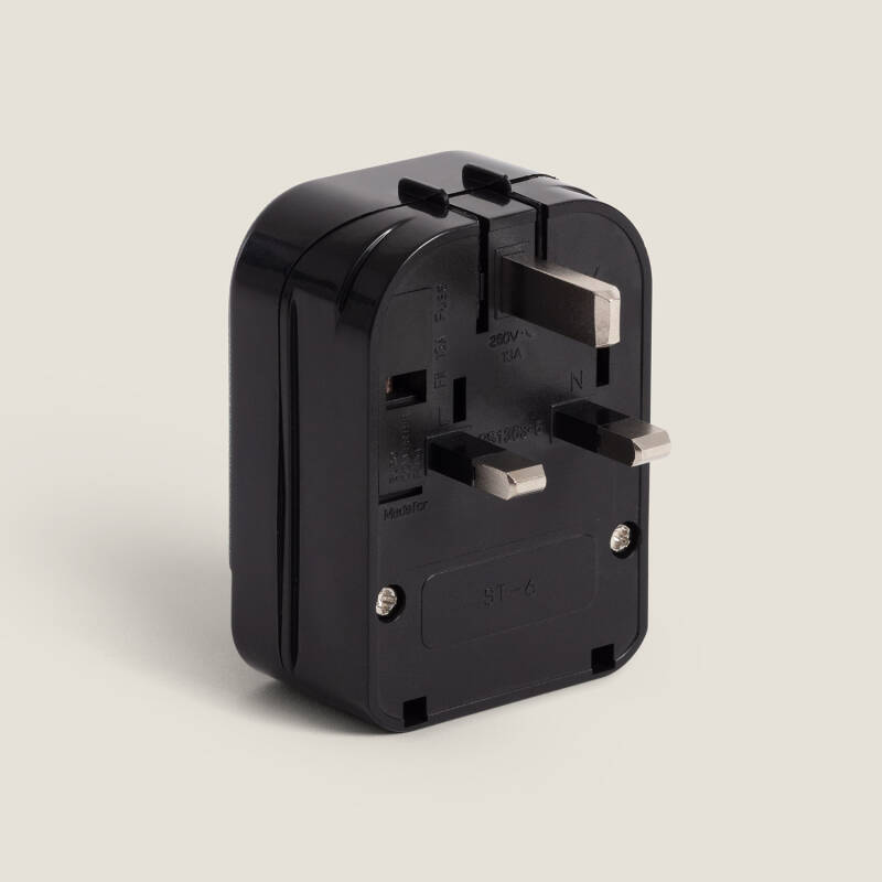 Plug Adapter F Type Wide Head Low Cord to G Type Plug (UK) - Ledkia