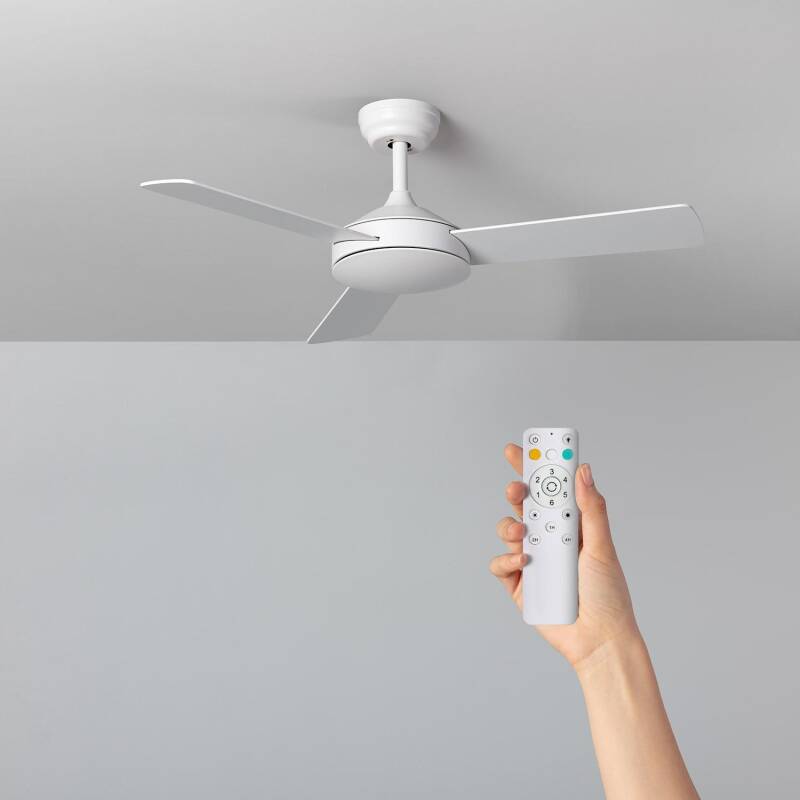 Triffin White Oudtoor Ceiling Fan with DC Motor 107cm - Ledkia