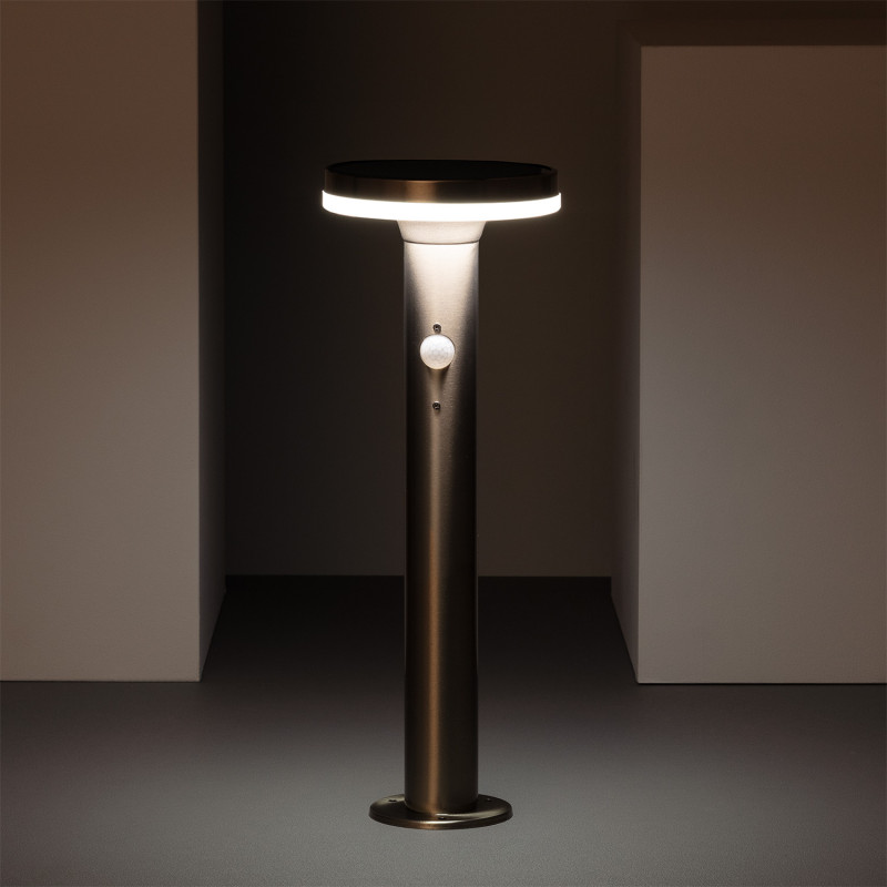 Helios 6W Stainless Steel Solar LED Bollard with PIR Motion Detector ...