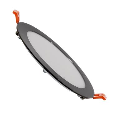 Round SuperSlim 12W LED Downlight Ø155mm in Glossy Black - Ledkia