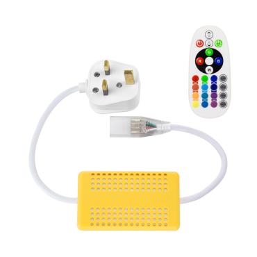 220V RGB LED Strip Controller + RF Remote with 28 Buttons - Ledkia