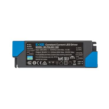 60W 200-240V 1500mA 28-42V Output Flicker Free BOKE Driver BK-PQL-060 - Ledkia