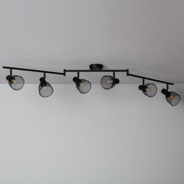 Grid Adjustable Aluminium 6 Spotlight Ceiling Lamp - Ledkia