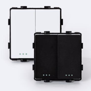 Modern Double Push Button Switch - Ledkia