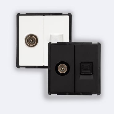 TV Male Socket + Modern Telephone - Ledkia