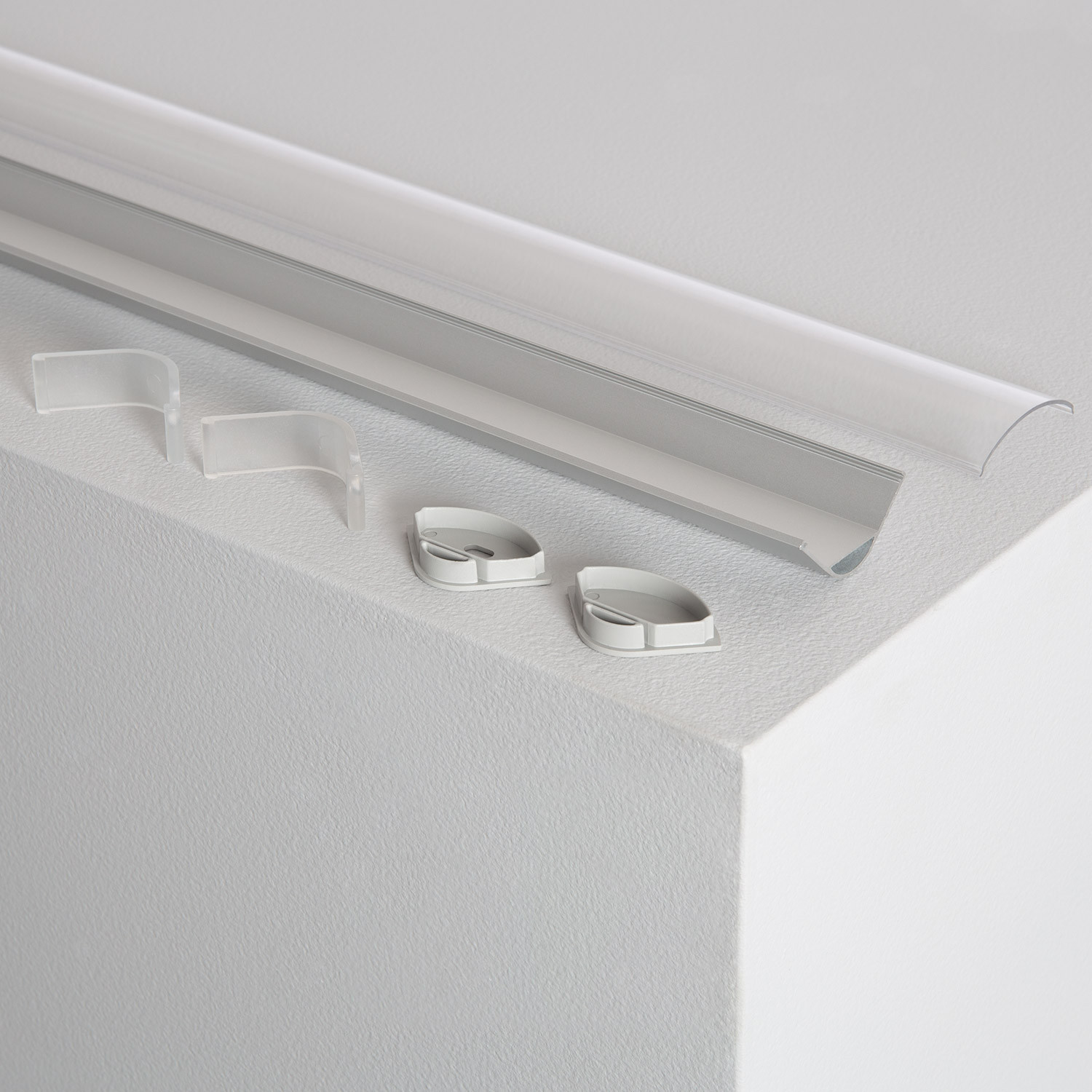 Aluminium Hoekprofiel met Doorlopende Cover voor LED Strips tot 20 mm ...