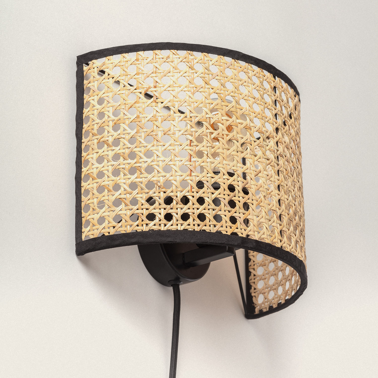 Wandlamp van Metaal en Rotan Alofi - Ledkia