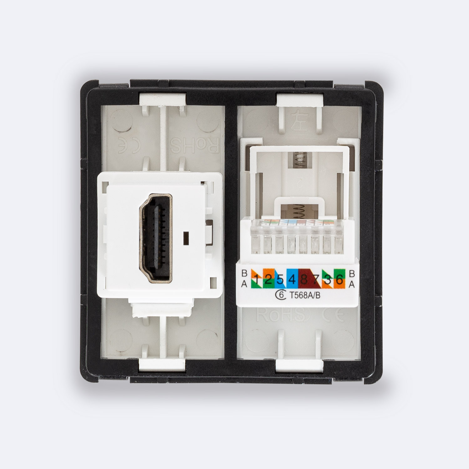 Contactdoos RJ45 CAT 6 Internet + HDMI Modern - Ledkia